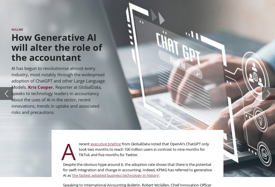 How Generative AI will alter the role of the accountant - IAB ...