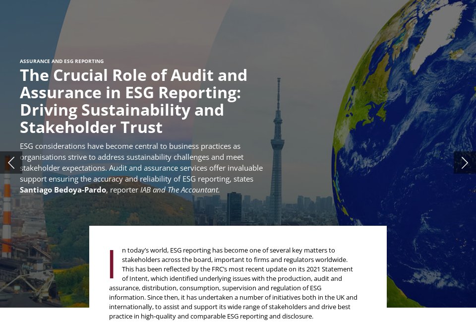 The Crucial Role of Audit and Assurance in ESG Reporting: Driving ...