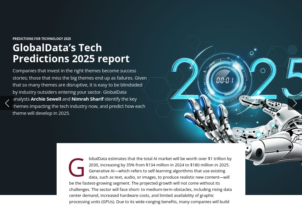 GlobalData’s Tech Predictions 2025 report - IAB | Supplement March 2025