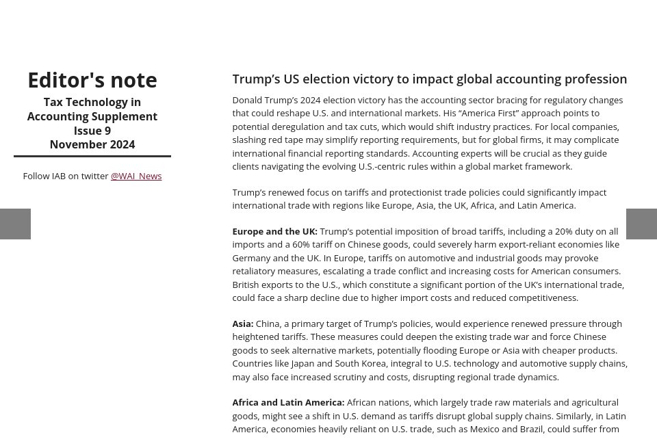 Tax Supplement Editor's note - IAB | Supplement November 2024