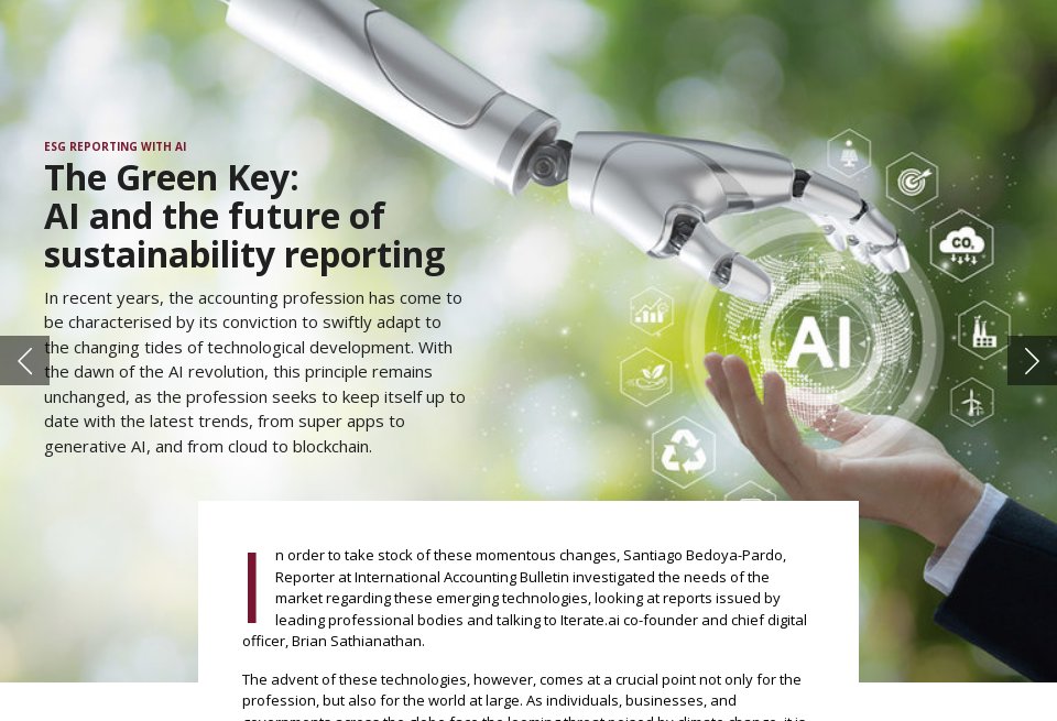 The Green Key: AI and the future of sustainability reporting - IAB ...
