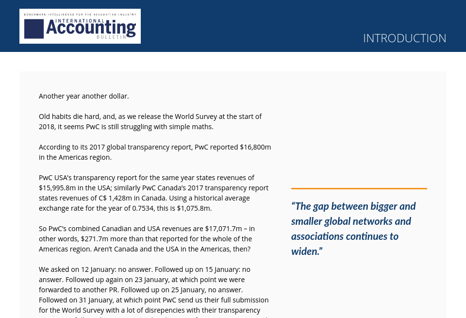 Introduction - International Accounting Bulletin | World Survey 2018